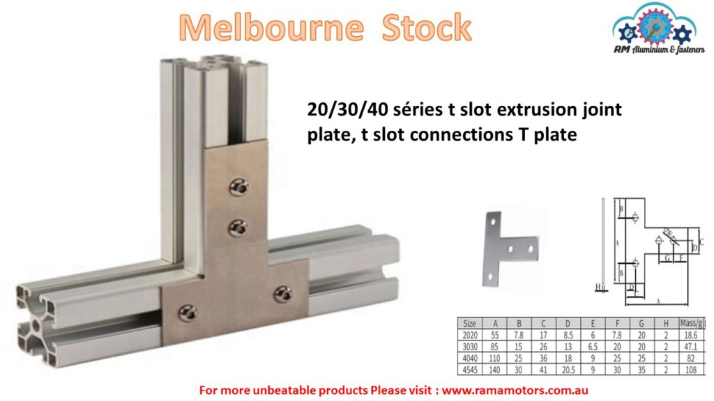 30 series 4 holes T Joint Plate - RM Aluminium and Fasteners