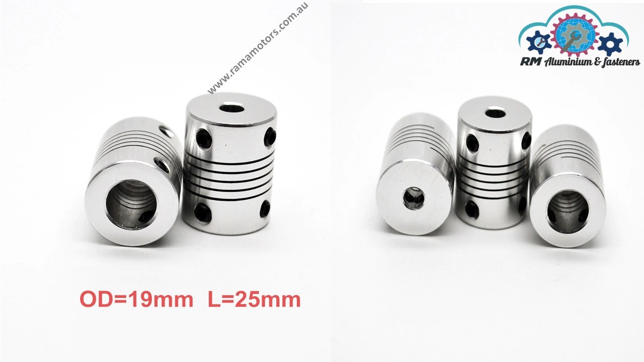 Flexible Coupling OD19x25mm ID 8-10 - RM Aluminium and Fasteners