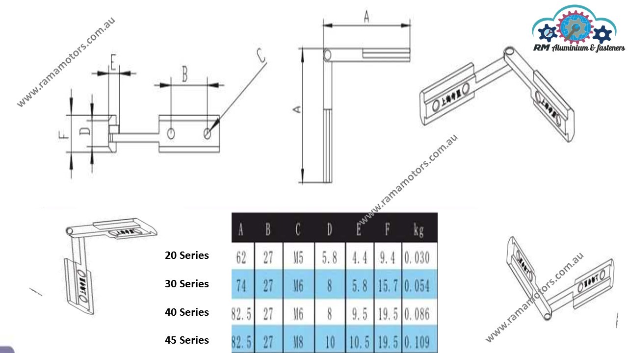 40 series 8mm slots Universal T- slot Groove connectors - RM Aluminium ...