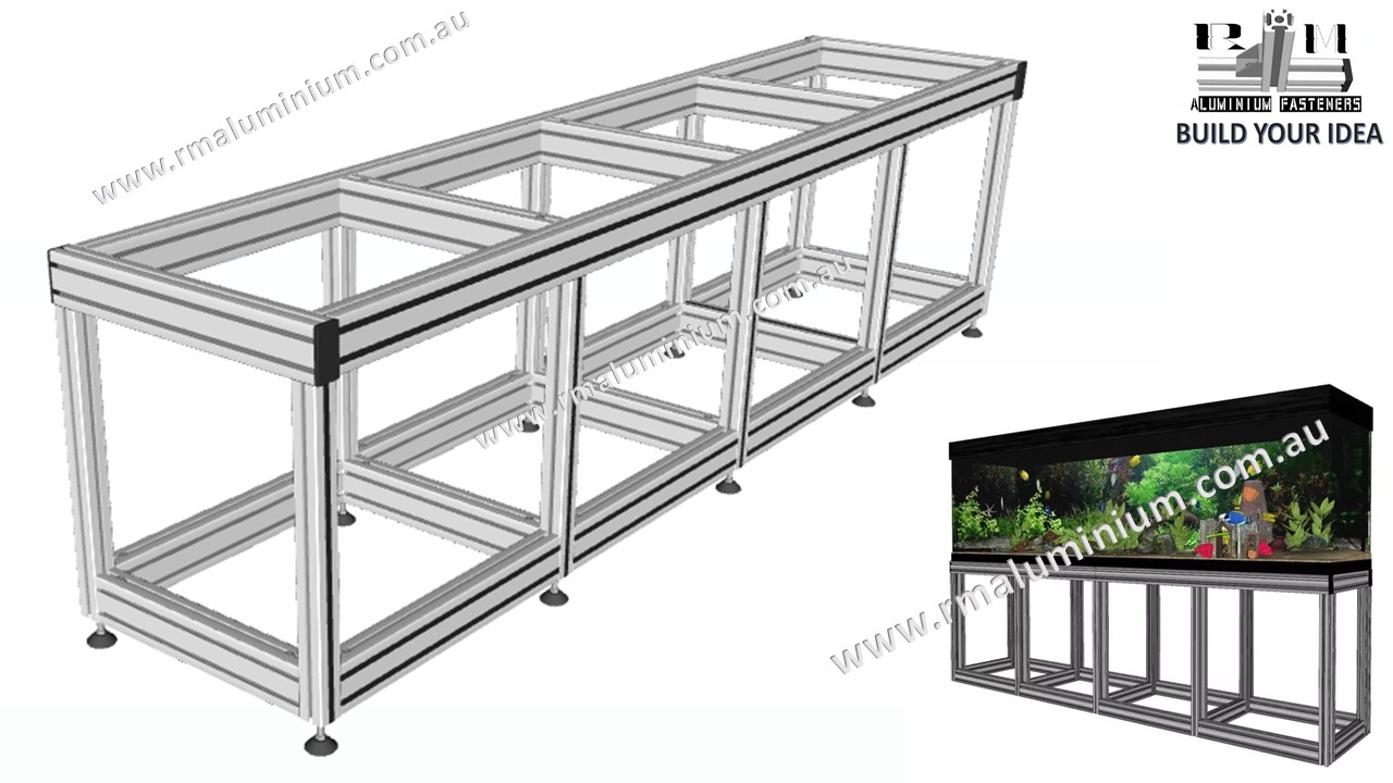 Custom designed Silver T slot Aluminium profile fish tank stand Frame ...