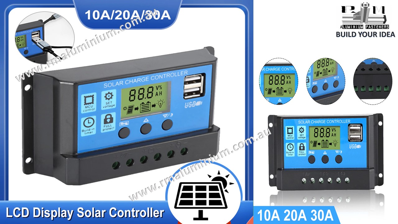 Solar Charge Controller 12/24V Solar Panel Charger Controller with LCD ...